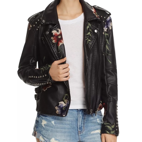 Blank NYC | Jackets & Coats | New Blanknyc Love And Leave Floral Moto Biker Jacket Studded Faux ...